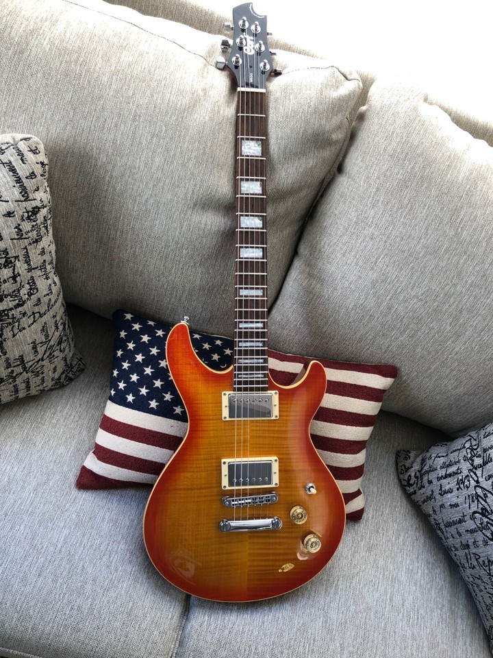 Cort M600 M Series Double Cutaway HH with Flame Maple Top 2002 - Cherry ...