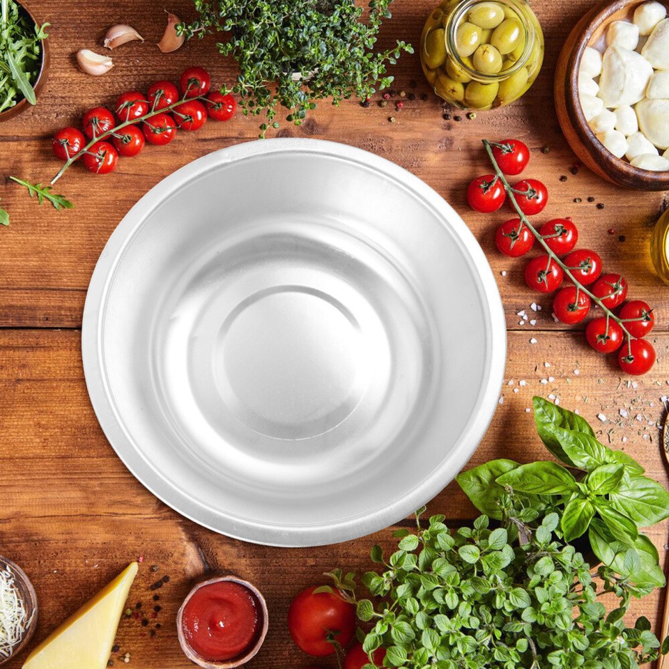 Large Flat Bottom Metal Bowl Galvanized Steel Basin Aluminum | eBay