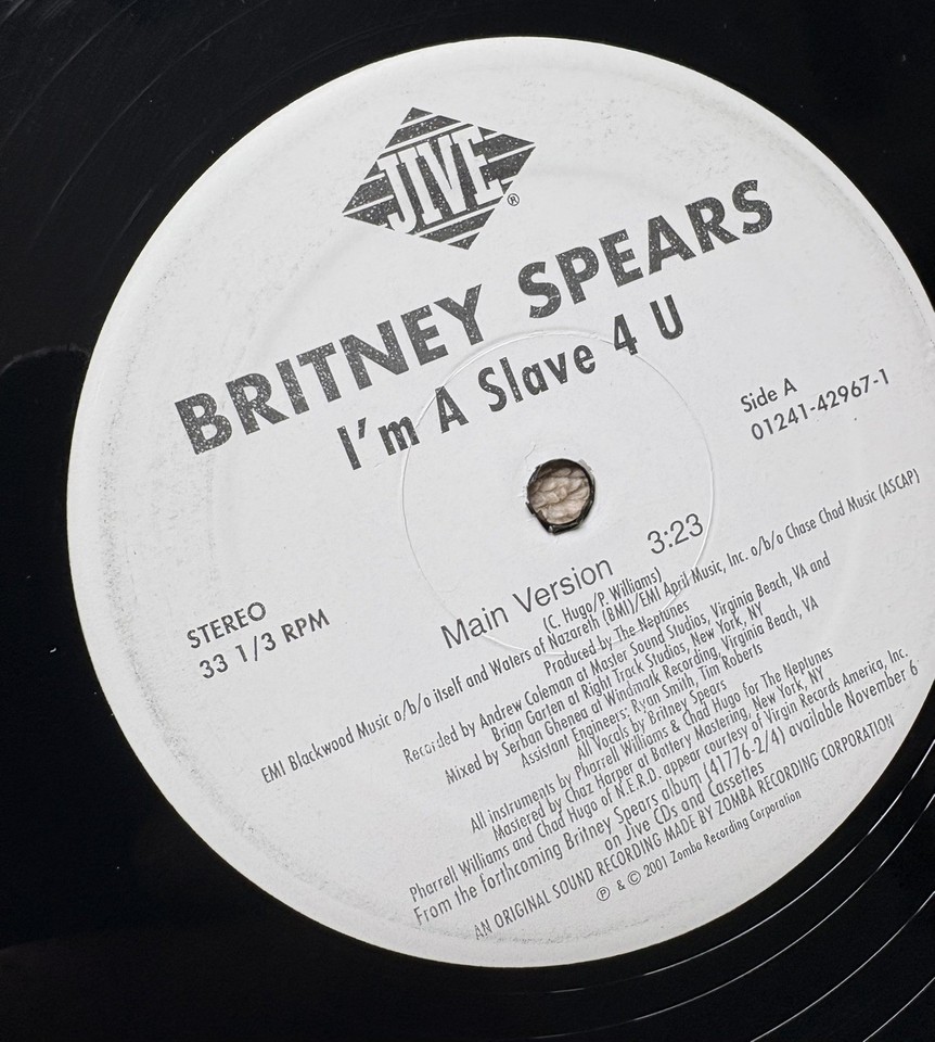 BRITNEY SPEARS - I'M A SLAVE 4 U 2001 Vinyl 12" RECORD 01241 42967-1 ...