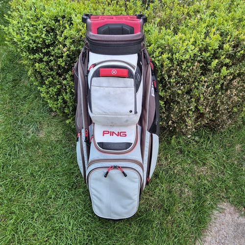 Ping Pioneer Golf Cart Bag 15-Way - Black/White - Inc Rain Hood & Carry ...