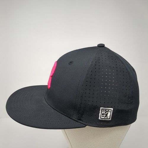 The Game Fitted Flat Bill Hat Black Embroidered Pink R Logo Size Small ...