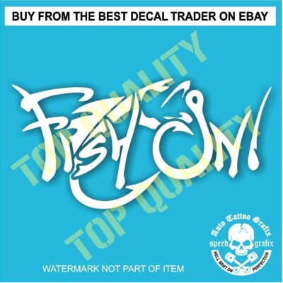 FISH ON FISHING Decal Sticker for Boat Car Truck Van Eski Fridge Etc | eBay