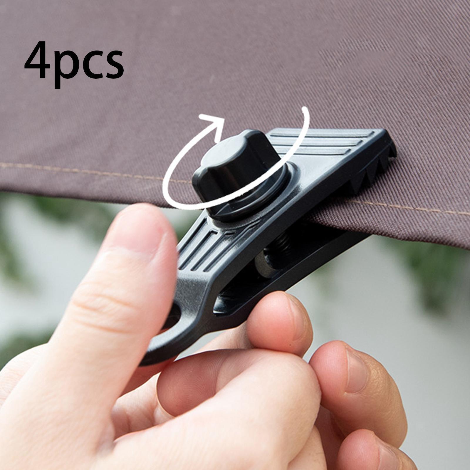 4x Heavy Duty Tarp Clips Tent Clamps 20kg Maximum Tensile Strength Tent ...