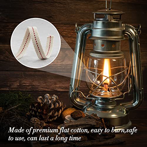 3 Rolls Flat Cotton Oil Lamp Wicks 19.7Ft 1/2 Inch Lantern Wick ...