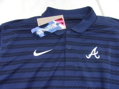 NWT Nike dri fit polo, navy blue, men's L, Atlanta Braves, $75, MLB ...