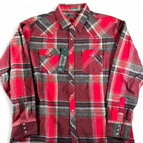 Vintage 90s Rugged Country Heavy Weight Flannel Pearl Snap Mens New ...