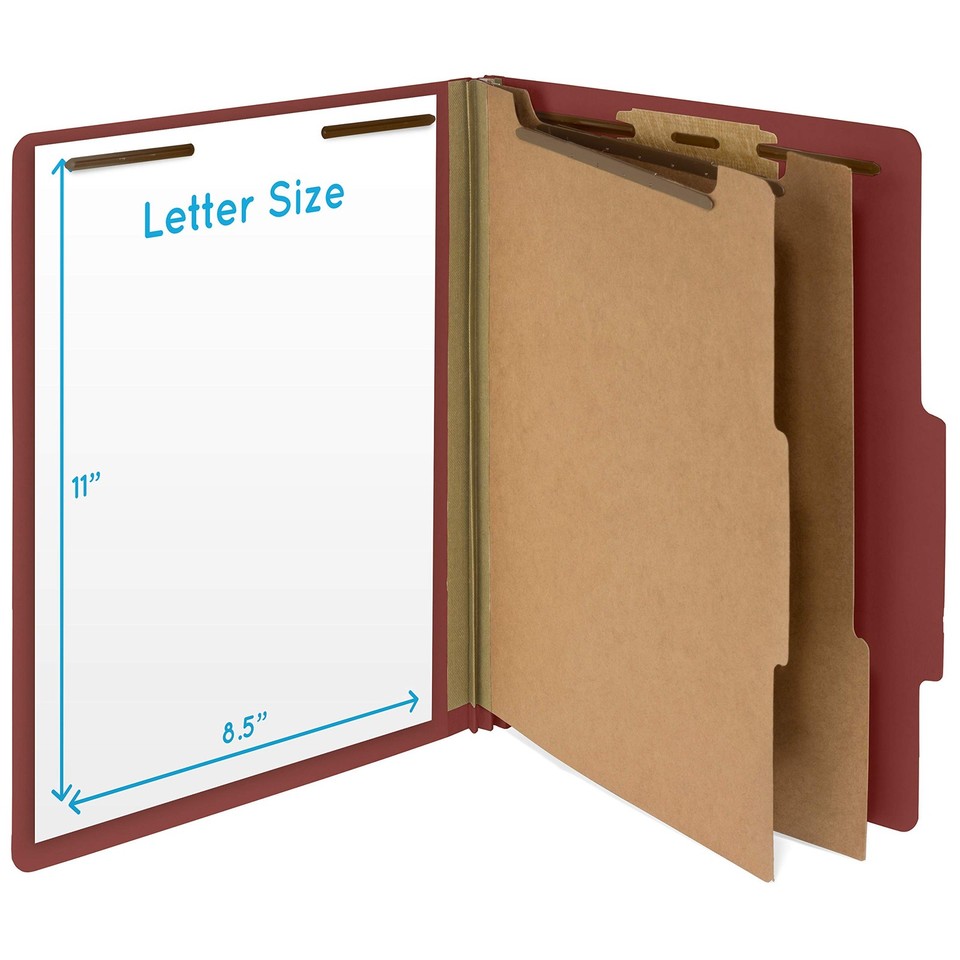 10 Red Classification Folders - 2 Divider - 2 Inch Tyvek Expansions ...