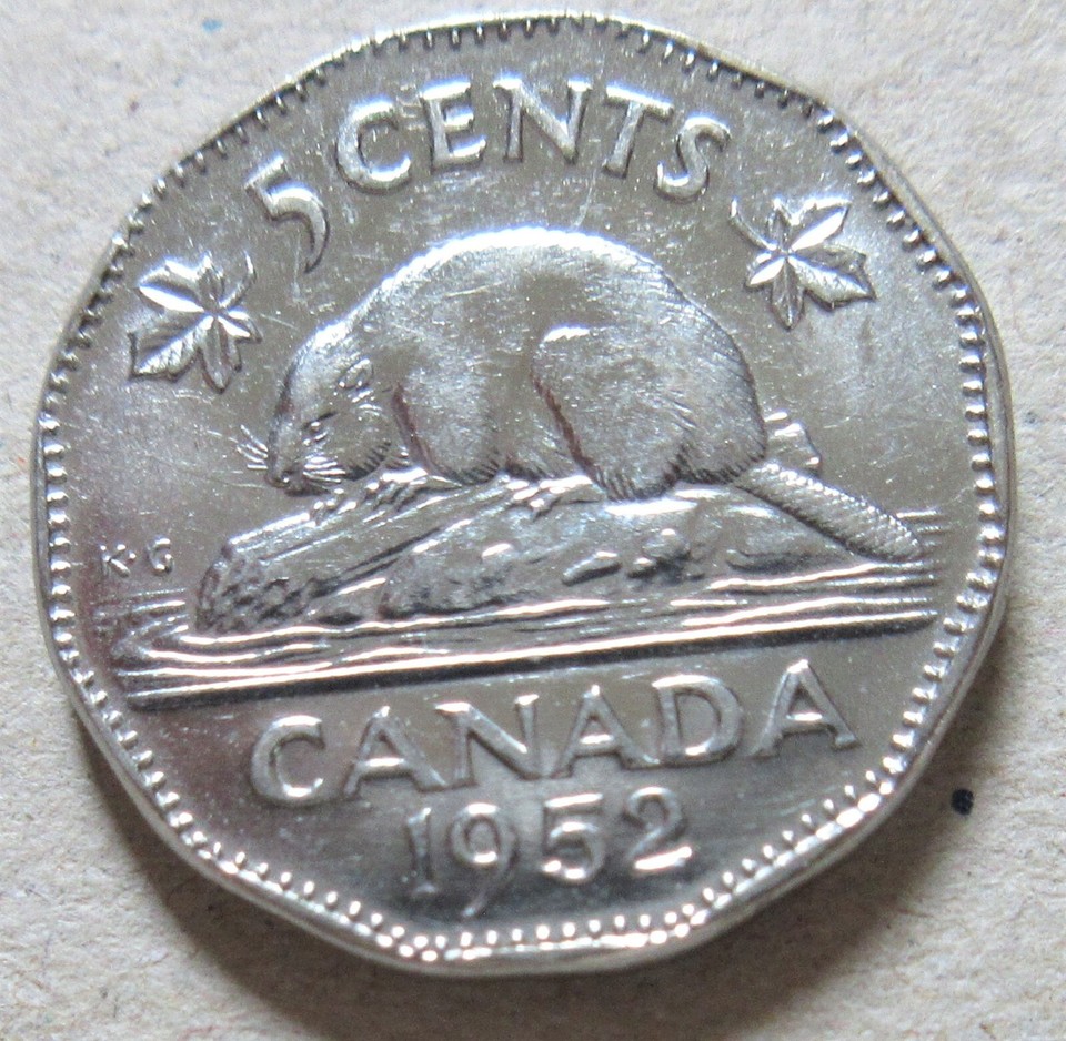 1952 Canada Five Cents Coin. UNC Nickel 5 cents 5c (RP) | eBay