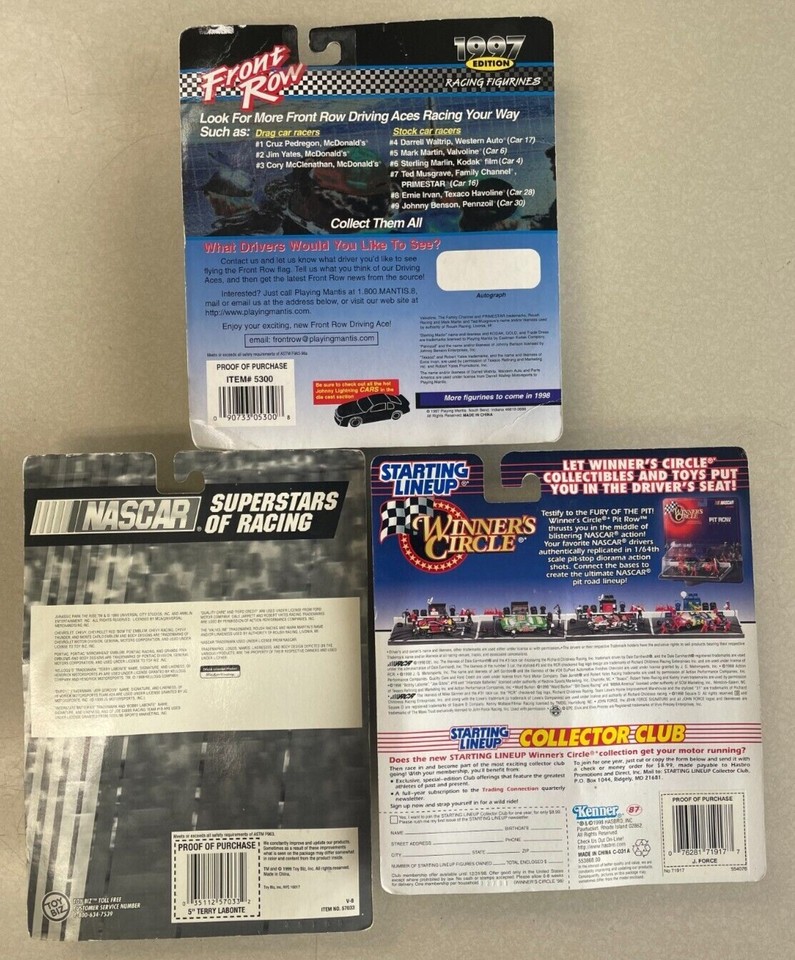 Darrell Waltrip, Terry Labonte & John Force, NIB, Action Figures, #117 ...