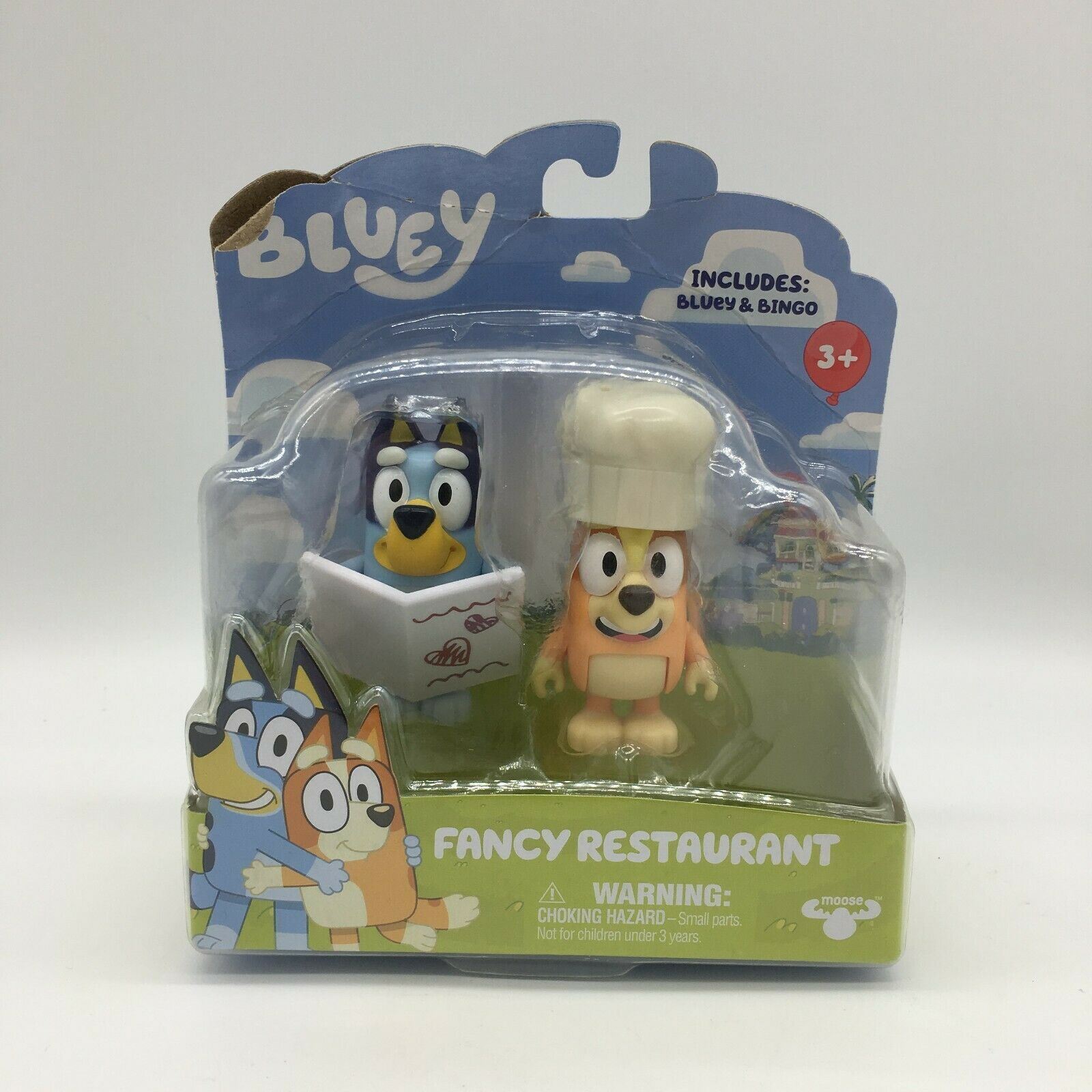 Bluey Figurine and Chef Bingo Fancy Restaurant 2 pack Mini Figure Toys ...