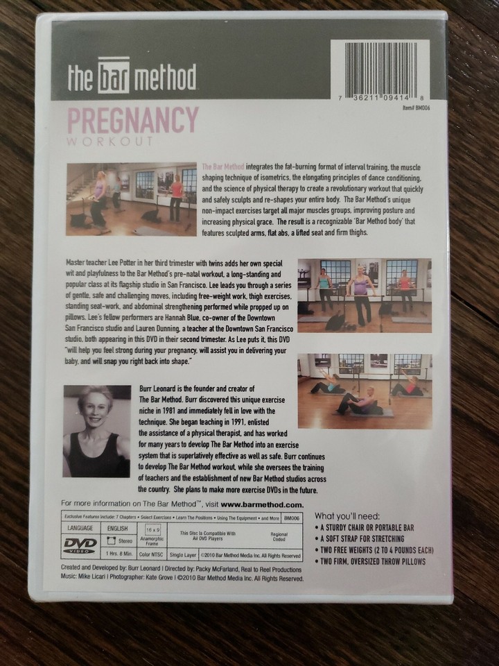 BRAND NEW SEALED BAR METHOD PREGNANCY WORKOUT DVD VIDEO BURR LEONARD ...