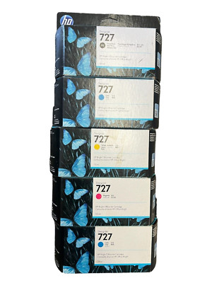 5 x HP 727 130ml Ink Designjet Cartridge T930 T2530 F9J79A F9J80A ...