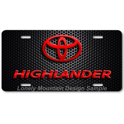 Toyota Highlander Inspired Art Red on Mesh FLAT Aluminum Novelty ...