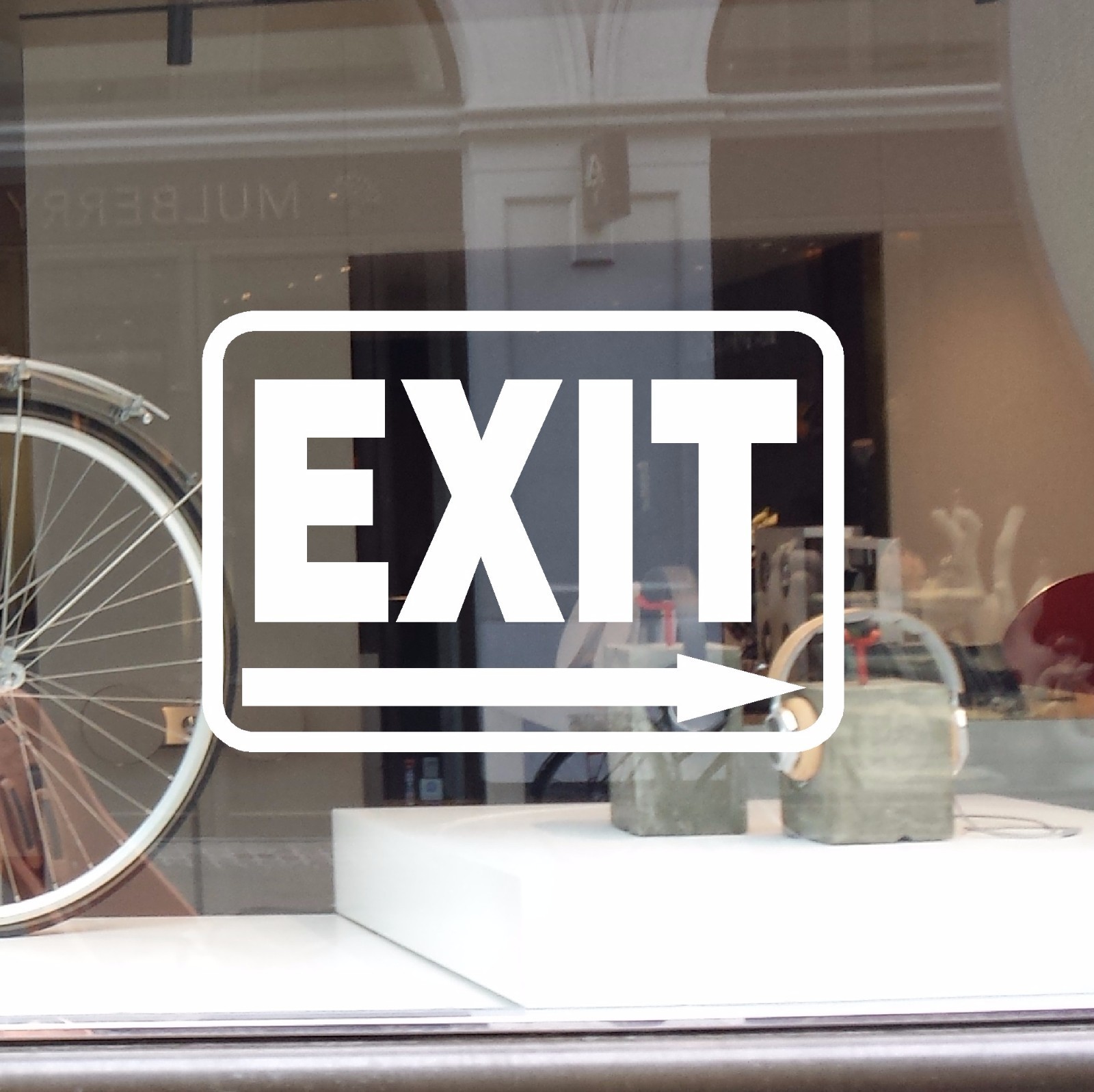 EXIT SIGN DECAL VINYL STICKER WINDOW WALL LEFT OR RIGHT ARROW | eBay