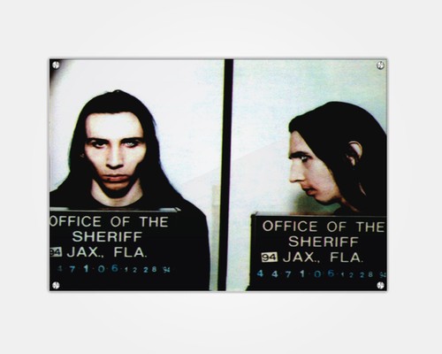 Marilyn Manson Wood Print 24"x15" | Celebrity Mugshot Booking Photo Pop ...