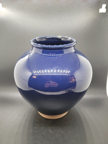 Ikea FOSSTA Vase Dark Cobalt Blue Glazed Stoneware 8” 605.490.82 | eBay