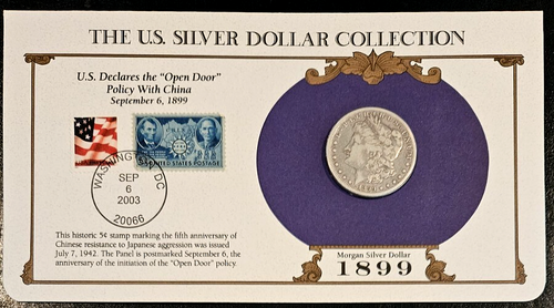 1899 O Morgan Silver Dollar US Postal Commemorative Stamp Set Rare F/5c ...
