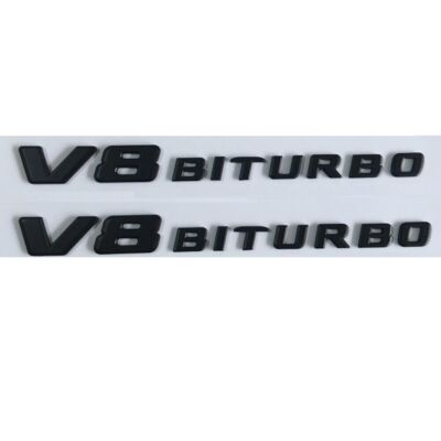 Matt Black Letters V8 BITURBO Fender Emblems for Mercedes V8BITURBO | eBay