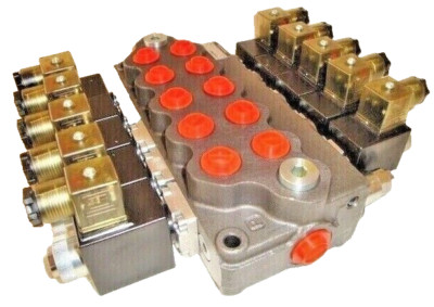 5 BANK HYDRAULIC SOLENOID CONTROL SPOOL VALVE 3/8" BSP 40 L/M 315 BAR ...