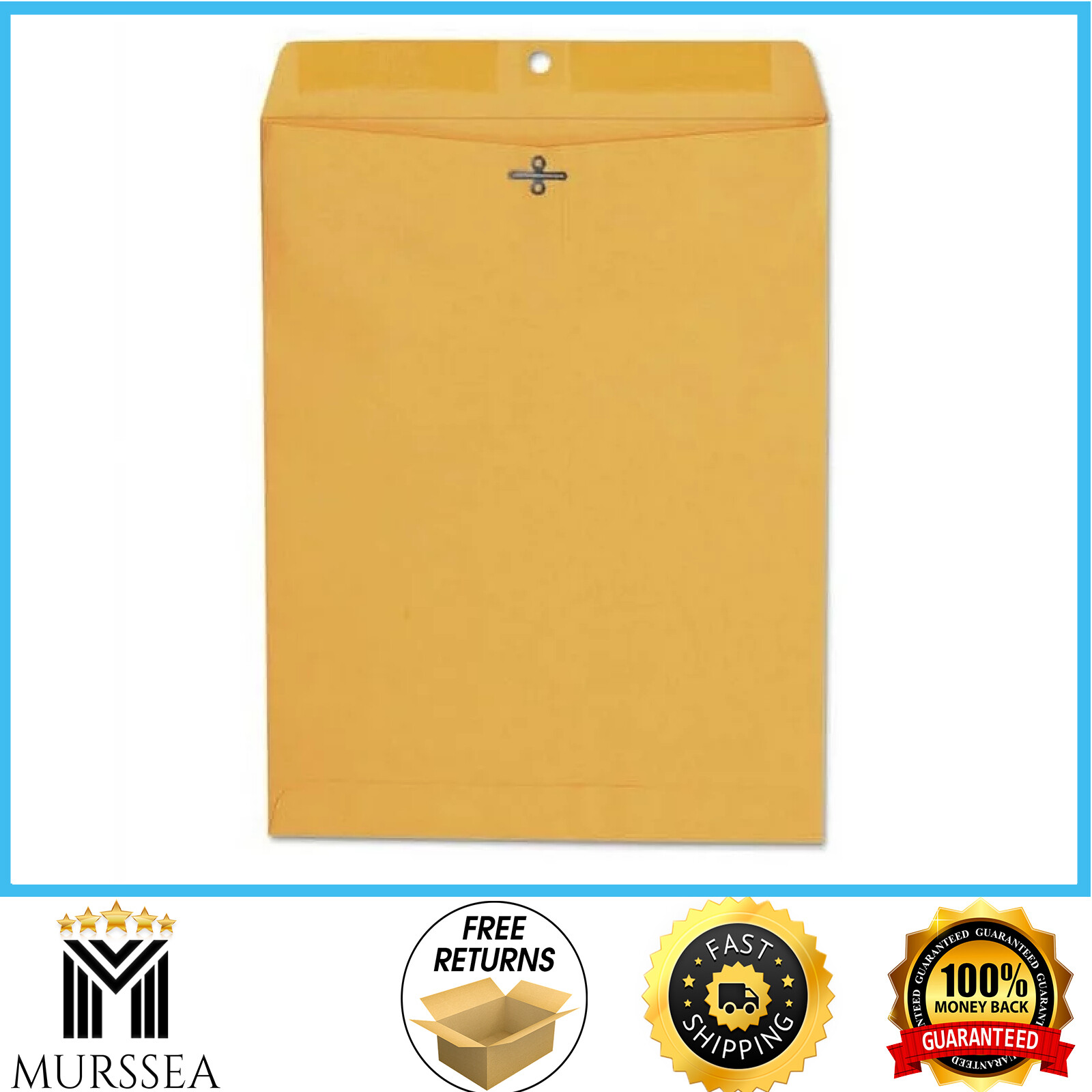 100 Pcs CLASP ENVELOPES 10x13 28lb Kraft Shipping Mailing Gummed ...