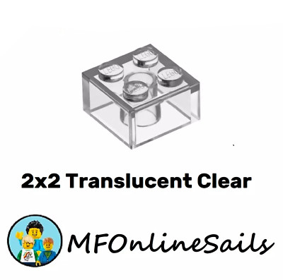 **NEW** 100 Translucent Clear - 2x2 LEGO Bricks - Bulk Lot piece # 3003 ...