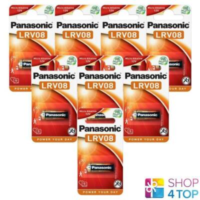 8 Panasonic Cell Power Alkaline 23A LRV08 MN21 Batteries 12V 23GA E23A ...