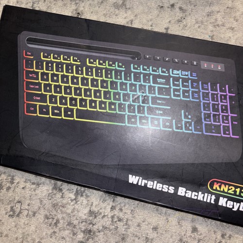 KN213 Pro Wireless Backlit Keyboard 7 Colored Backlights And 3 ...