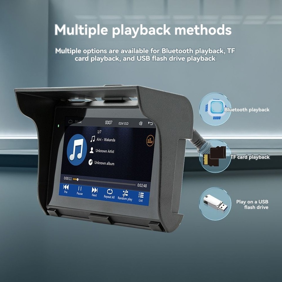 5 Inch Portable Motorcycle Navigator MP5 Player Carplay Android Car6107 ...