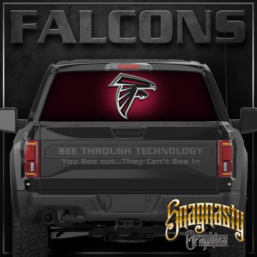 Atlanta Falcons Rear Window Tint Graphic Decal Wrap Back Glass Pickup ...