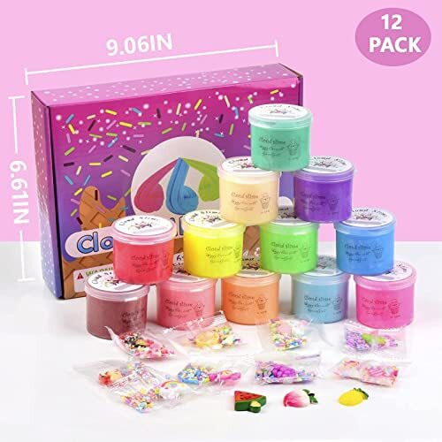 Fluffy Cloud Slime, 12 Pack Cloud Slime Kit with Candy Ice Cream Cute ...