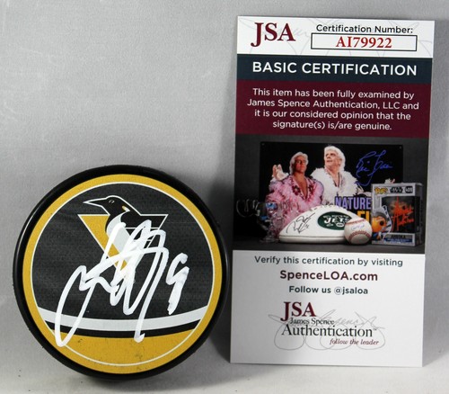 JAN RUTTA SIGNED PITTSBURGH PENGUINS REVERSE RETRO PUCK NHL AUTOGRAPHED ...