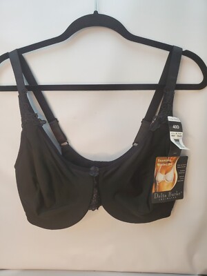 DELTA BURKE Black Floral Side Stays Full Coverage Underwire Cup Size ...