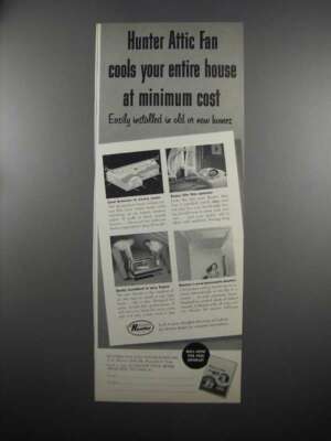 1953 Hunter Attic Fan Ad - Cools Your Entire House | eBay