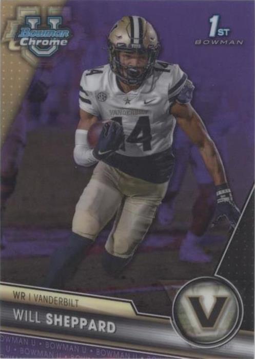 2023 Bowman University Chrome - Will Sheppard #177 Purple Refractor ...