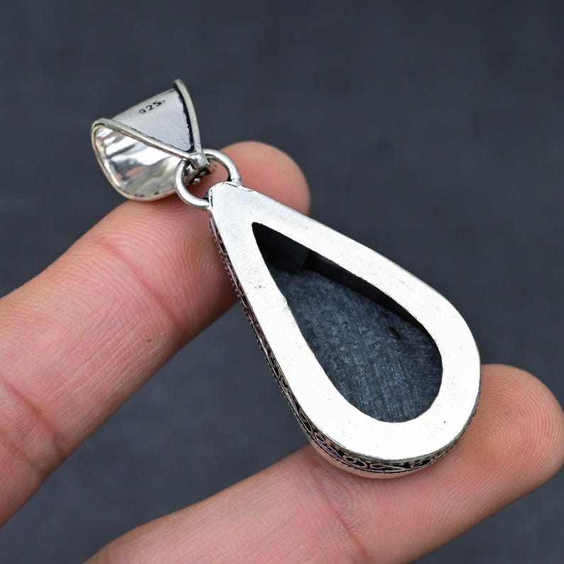 Abalone Shell Gemstone Handmade 925 Sterling Silver Jewelry Pendant ...