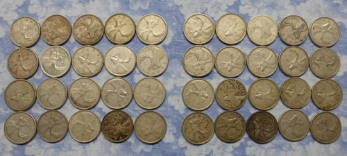 40 / Roll Canada 80% Silver Quarters, Mixed Date Canadian Quarters, 6oz ...