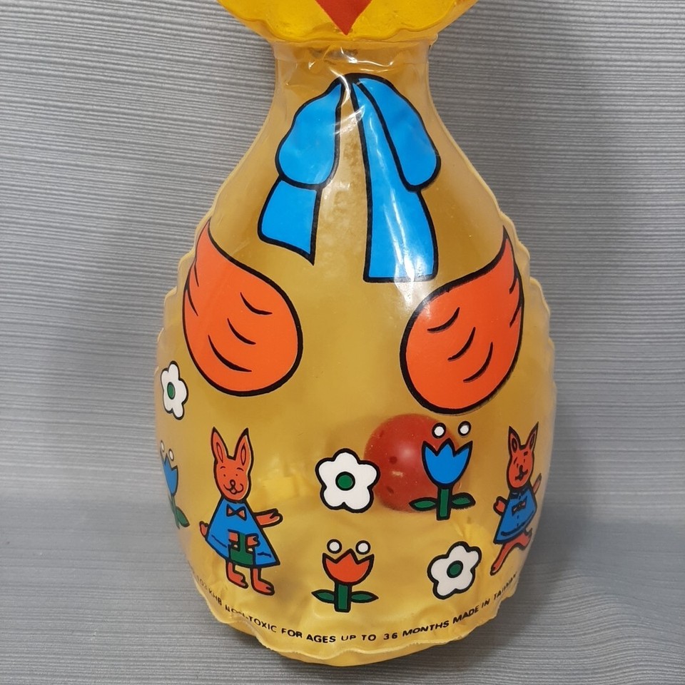 Vintage 12" Inflatable Duck Toy Weighted Wobble Baby Toy Taiwan | eBay