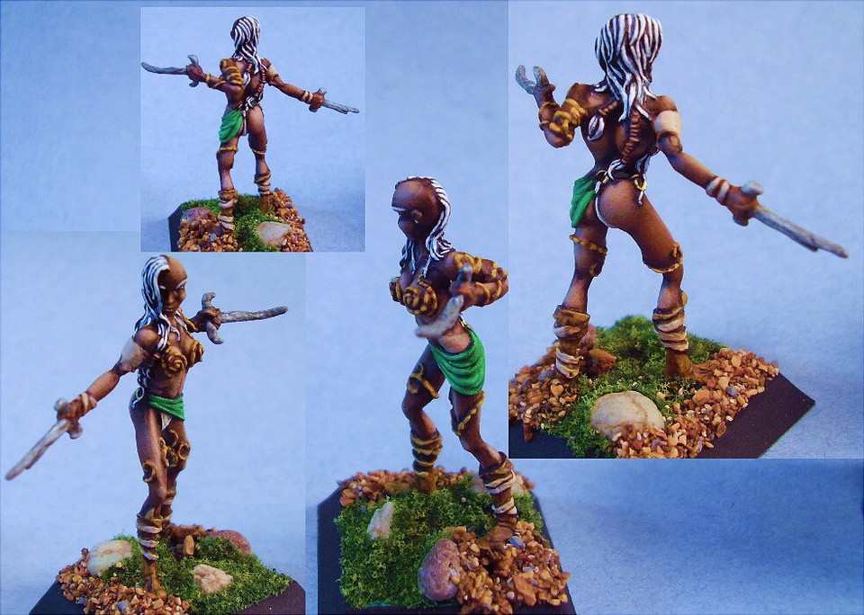 Confrontation painted miniature cute sexy Female Drune Warrior | eBay