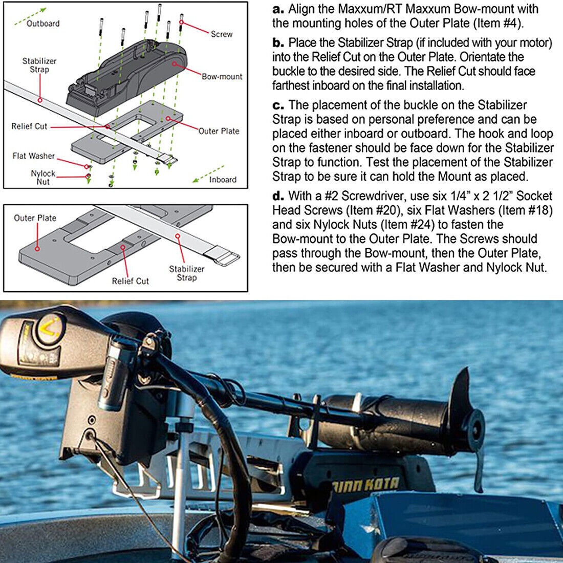 For Minn Kota Edge MKA-23 Ultra Composite Scissors Quick Release ...