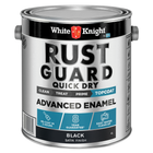 white knight 4l black satin rust guard quick dry advanced enamel paint ...