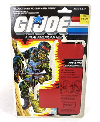 Hit & Run V1 Vintage GI Joe Full Card Back Uncut File Card 1988 Hasbro ...