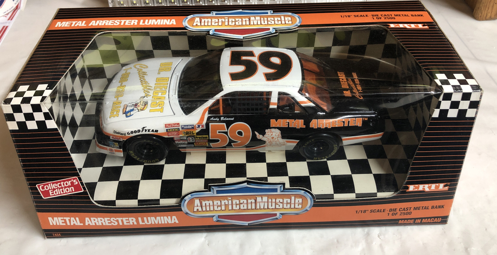 Andy Belmont #59 Metal Arrester 1:18 Scale ERTL American Muscle Diecast ...