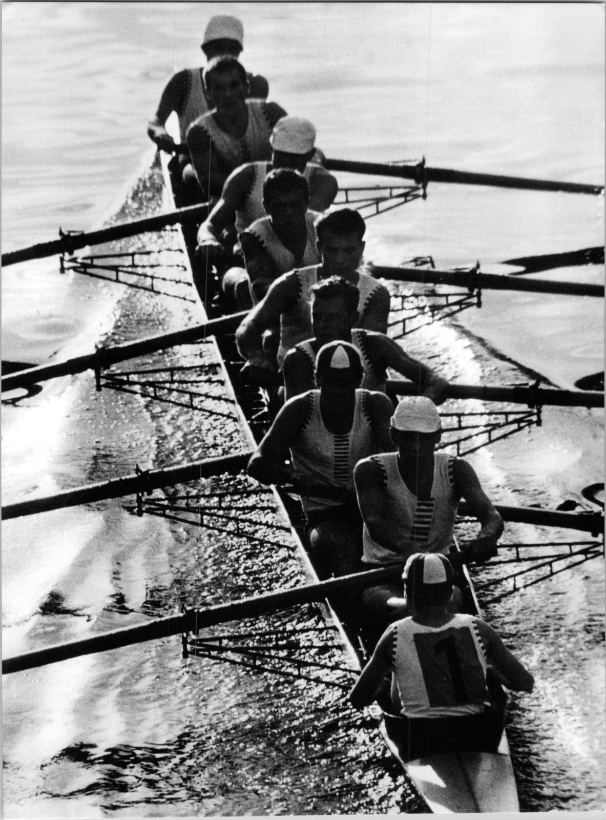 1967 West German Racing Scull Boat Oarsmen Rowing 7x9 PRESS PHOTO | eBay