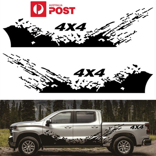 2x Car Side Body Vinyl Sticker Splash Graphics Decals Black For 4x4 ...