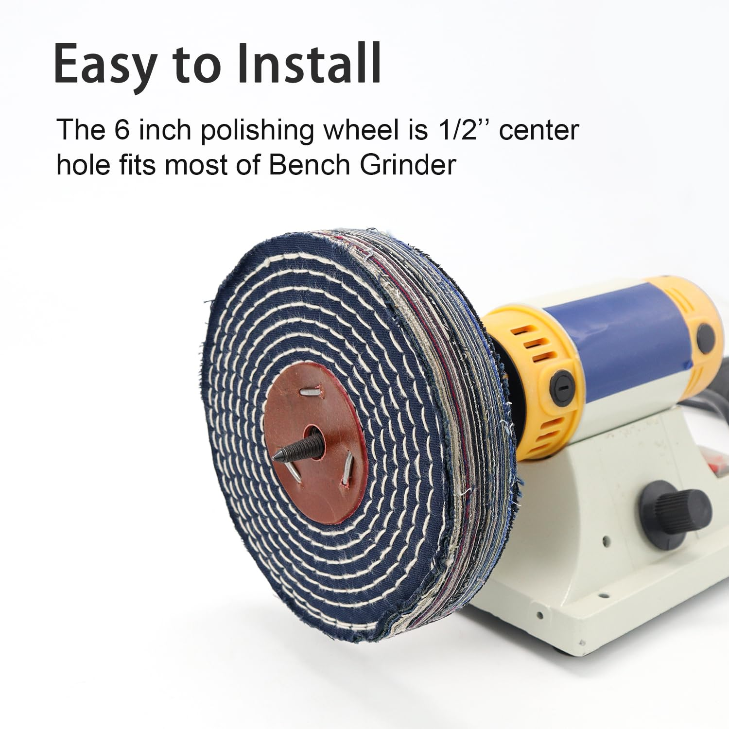 Extra Thick (1 Inch) Spiral Sewn Denim Buffing Polishing Wheel 6 Inch ...