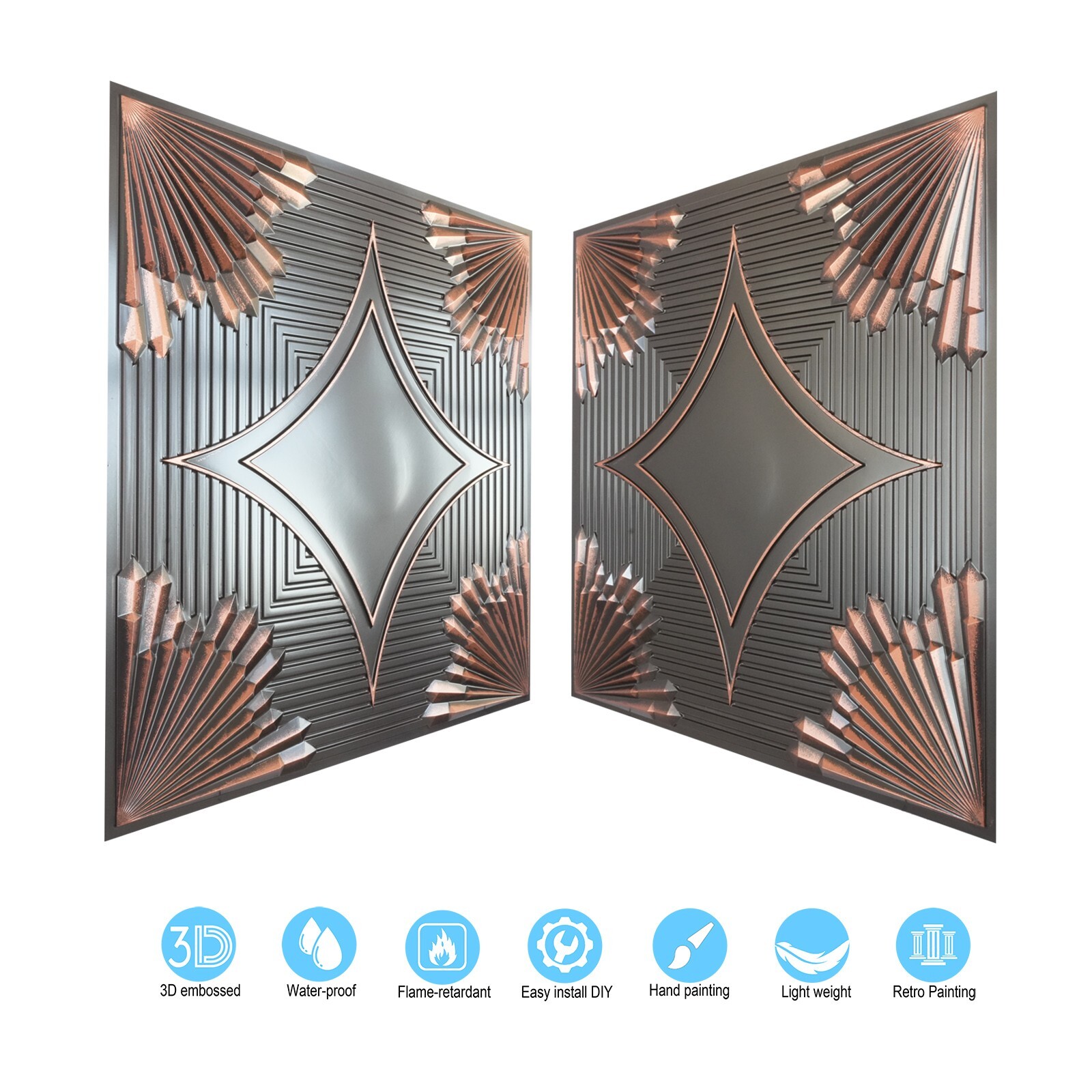 Art deco style ceiling tiles, Drop in wall panels PL81 Traditional ...