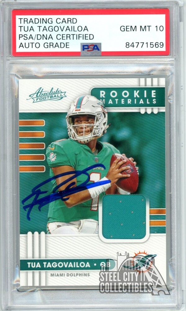 Tua Tagovailoa 2020 Panini Absolute Autograph Rookie Jersey Card #2 PSA ...