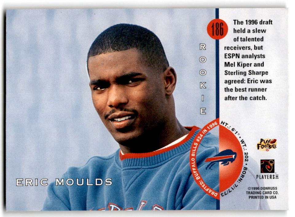 1996 Leaf #186 Eric Moulds | eBay