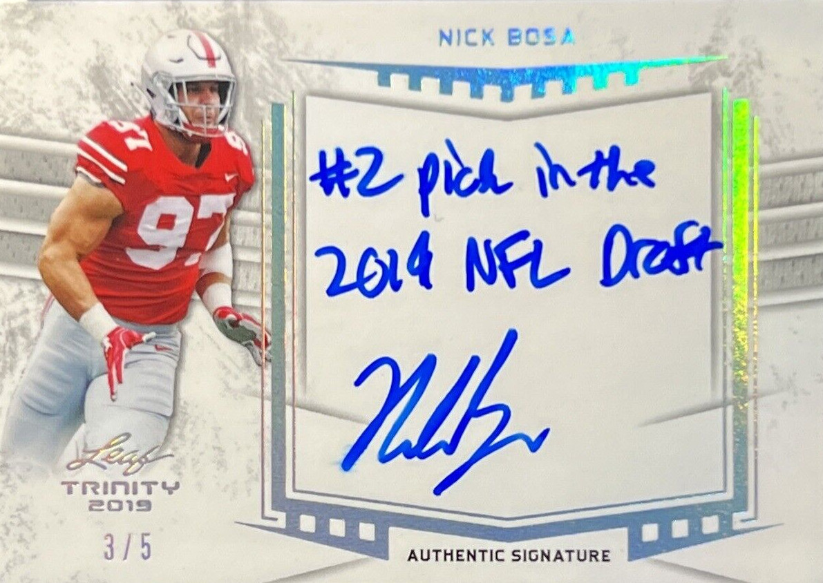 2019 Leaf Trinity - Signatures #A-NB1 Nick Bosa (AU, RC) for sale ...