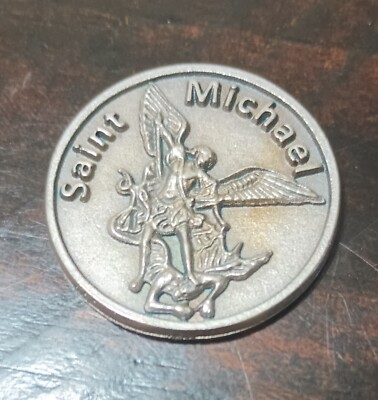 Saint Michael Protect Us Metal Pocket Token Coin Lord keep us from harm ...